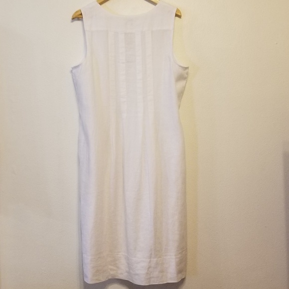 J. Jill | Dresses | Jjill Pleated Linen Dress In White | Poshmark
